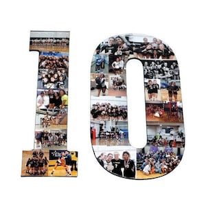 Number Photo Number Collage Picture Frame College Sport 10th Wedding ...