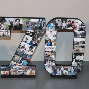 Large Photo Collage on Number, Birthday Number Collage, Number Photo ...