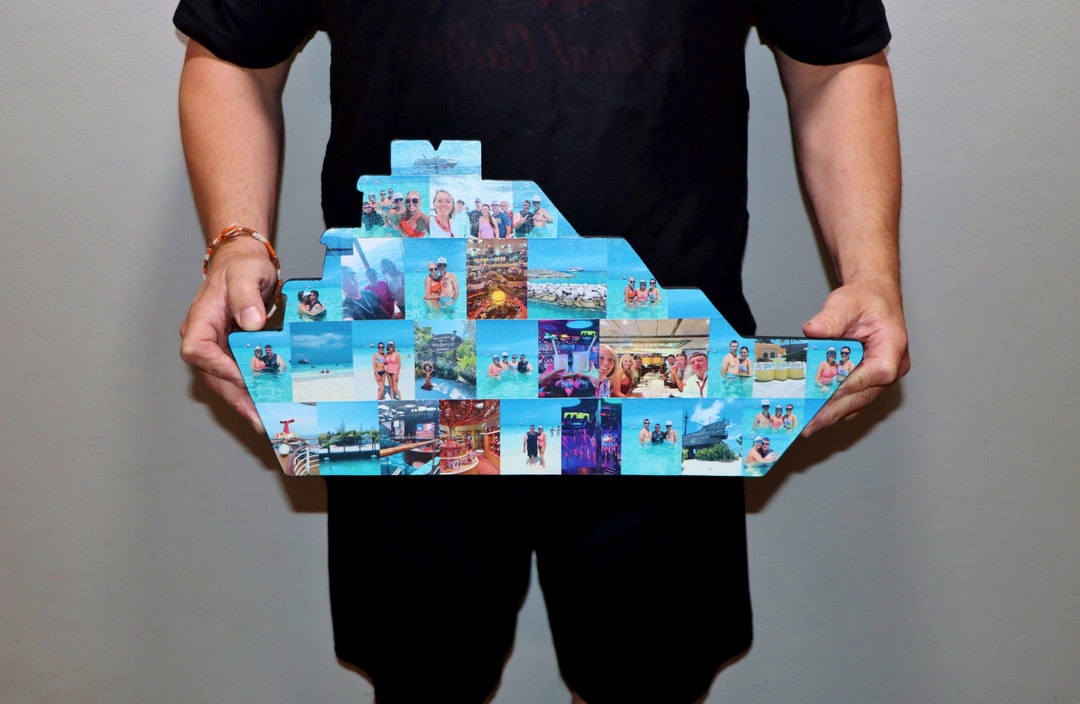 CRUISE SHIP Collage Wood Cut Out With Photos, Cruise Ship Vacation ...