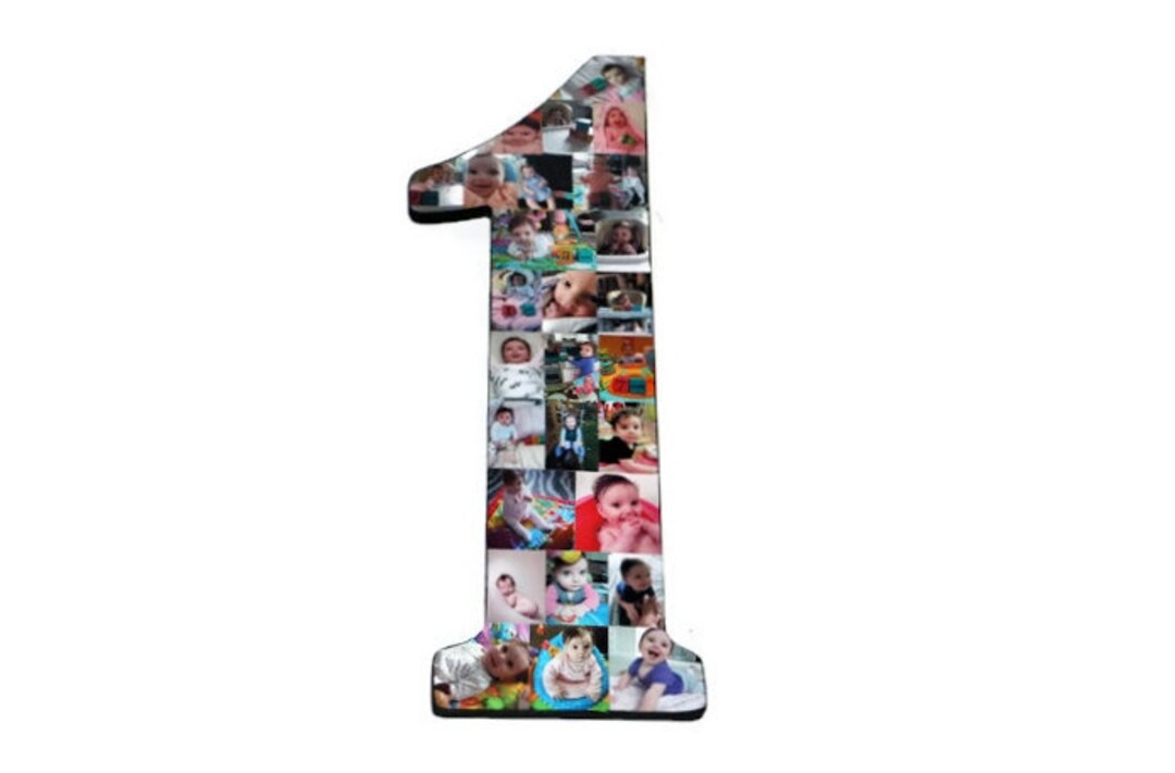 Number One 1 Baby's 1st First Birthday With Photos Number Collage One ...