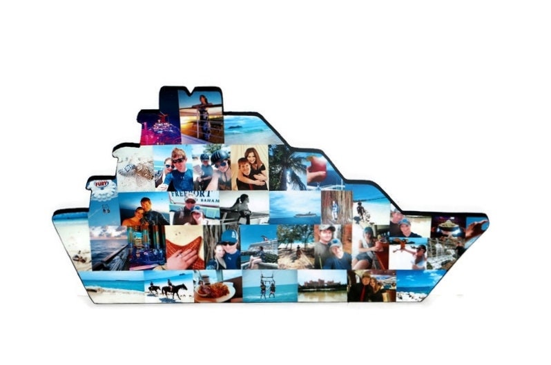 CRUISE SHIP Collage Wood cut out with photos Cruise ship | Etsy