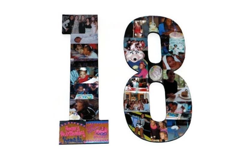 18 Number 18 Photo Number Collage Picture Frame College Sport | Etsy