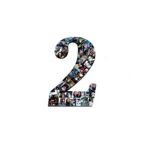 2 Number 2 Photo Number Collage Huge Picture Frame College Sport 2nd ...