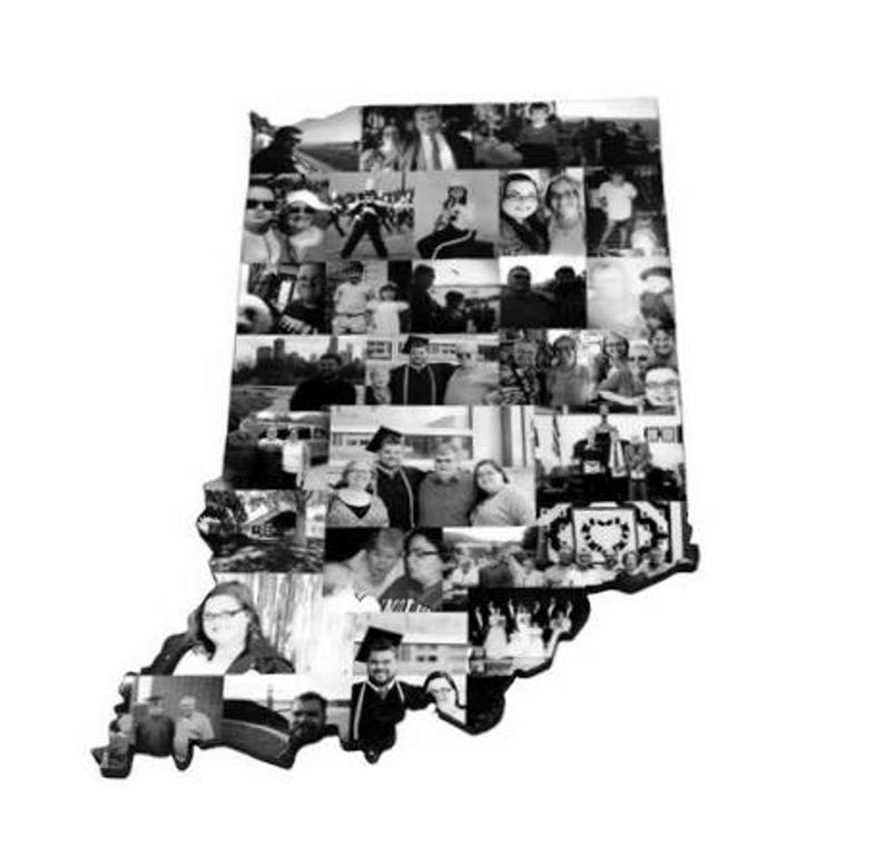 Indiana State Wood Cut Out Indiana State Collage State - Etsy