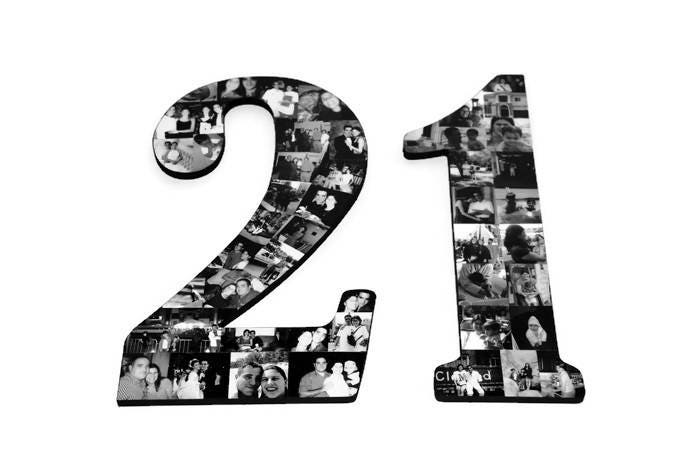 21st Birthday Photo Number Collage Number 21 Picture Frame - Etsy Australia
