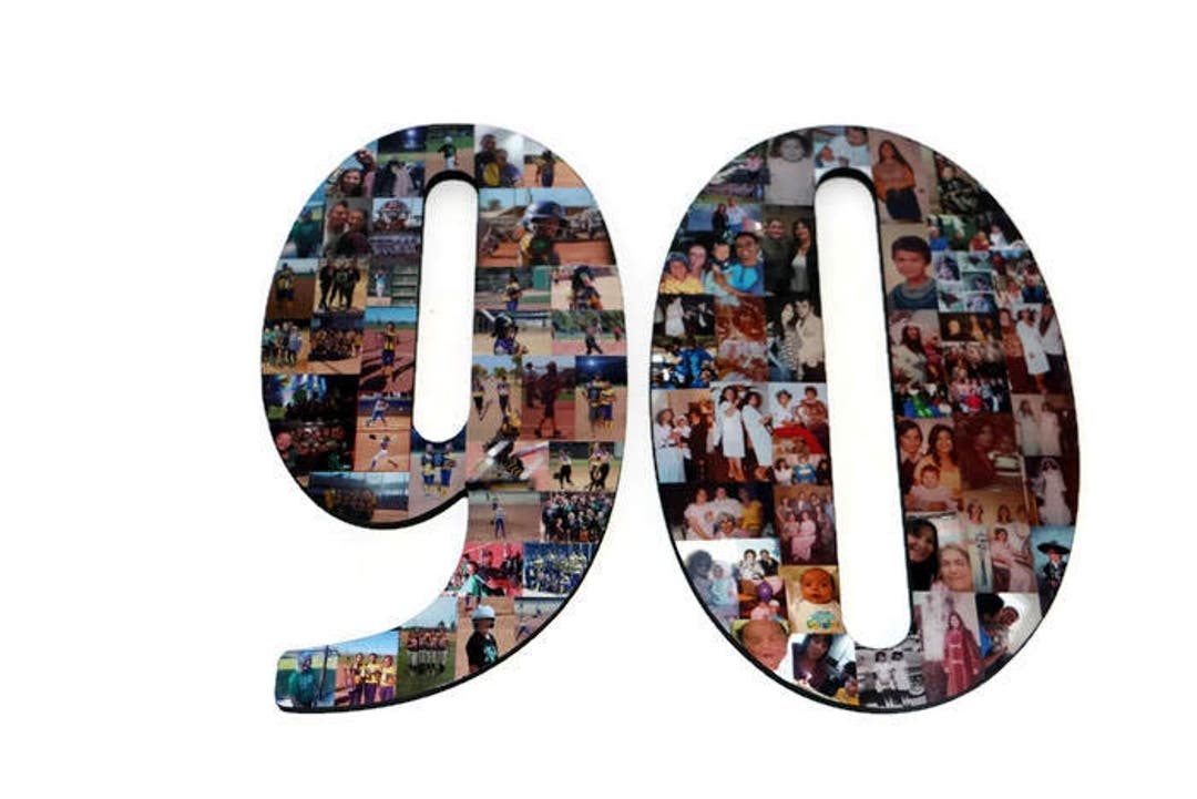 Number 90 90th Birthday 90th Anniversary Number Photo Collage 18 ...