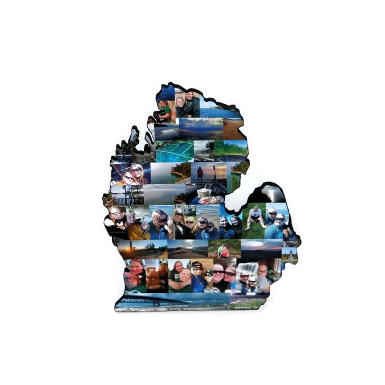 Wooden Custom State Collage Gift College Moving Missing Home - Etsy