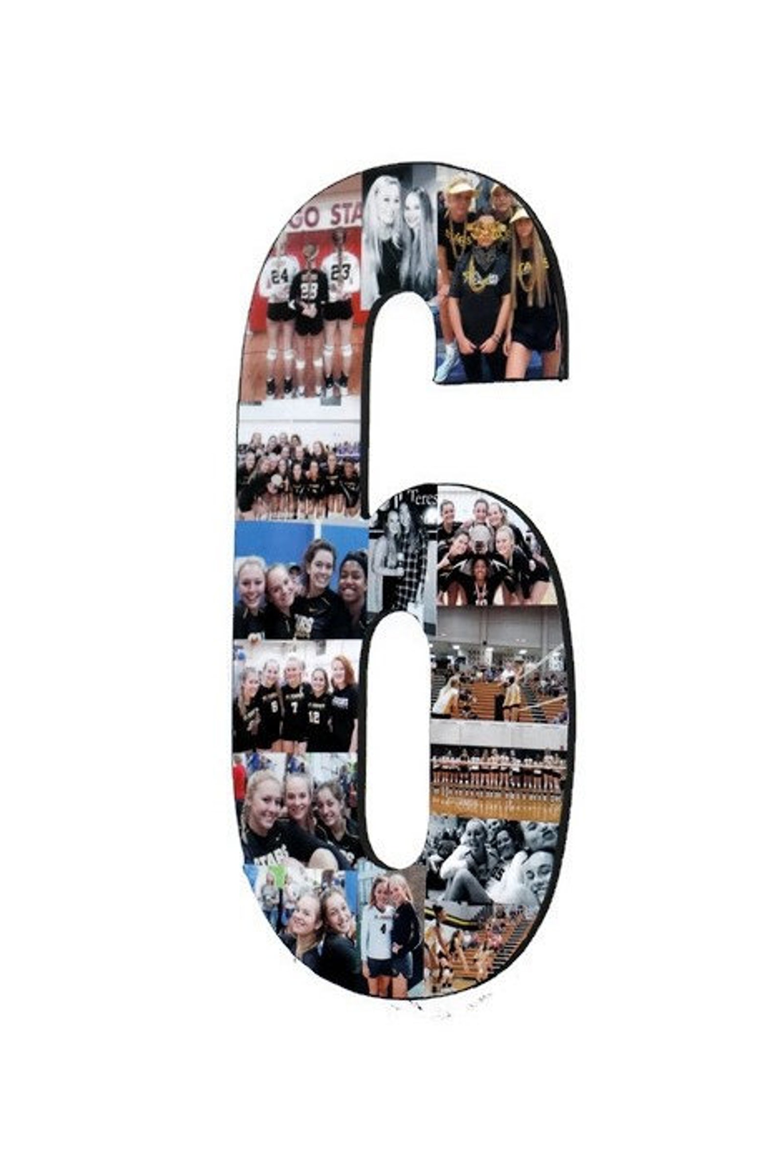 Number Photo Number Collage Picture frame College Sport 6th | Etsy