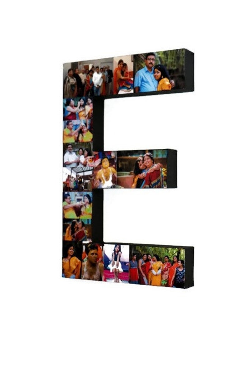 Letter Collage S With Photos Wedding Gift for Couple Last Name | Etsy