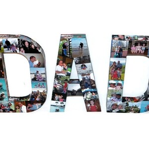 Custom Photo Letter the Word DAD 12" Paper Mache Father's Day Mother's ...