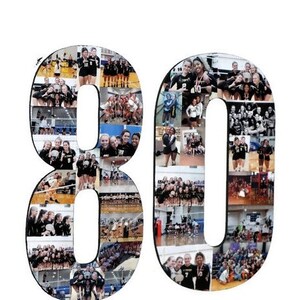 Number 80 Photo Number Collage Picture Frame College Sport 80th Wedding ...