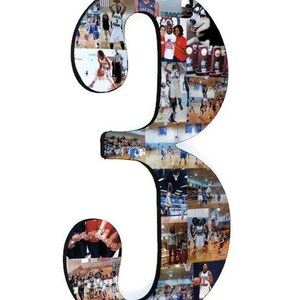 Number 3 Birthday Anniversary Number Photo Collage Huge 18" Greek ...