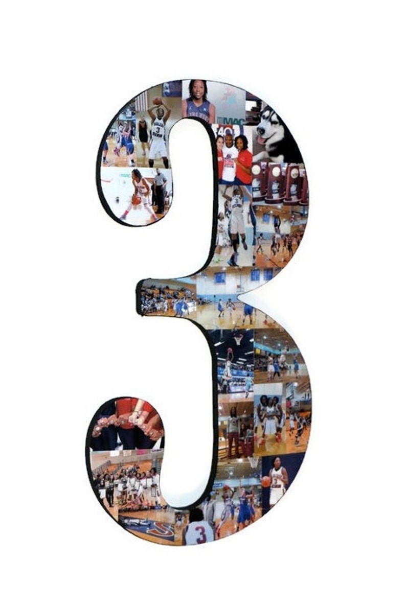 Number 3 Birthday Anniversary Number Photo Collage Huge 18" Greek ...