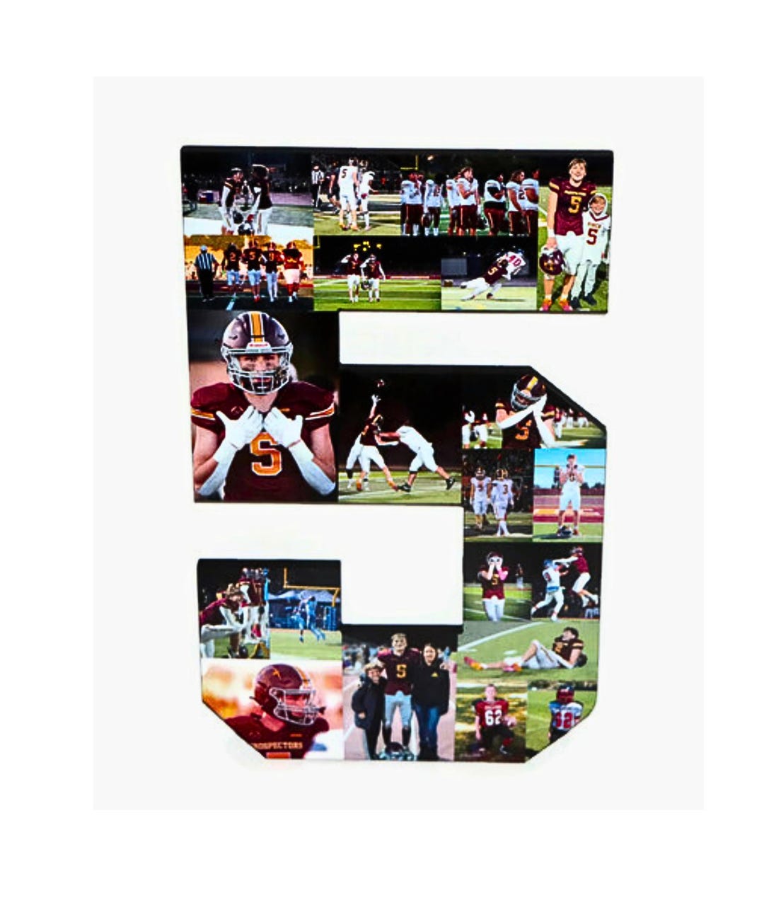 Block Jersey Number With Photos Number 5 Five Collage 5th Wedding ...
