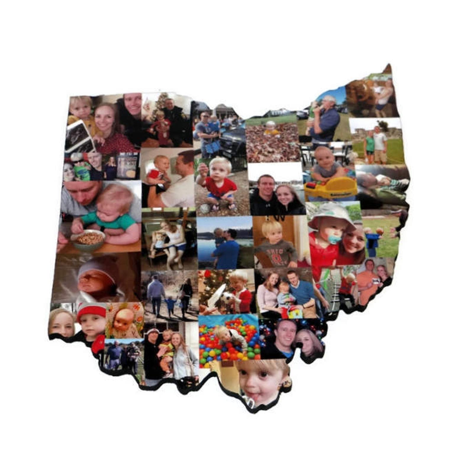 Large Wooden Custom State Collage Gift College Moving Missing Home Ohio ...
