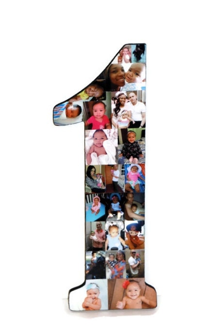 Number 1 One With Photos Number Collage Baby's First Birthday One Year ...