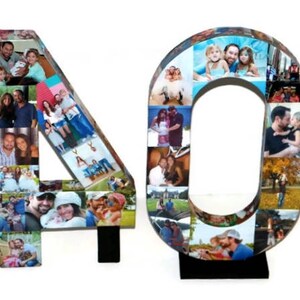 40th Birthday NUMBER 40 40th Anniversary Forty Photo Collage Number ...