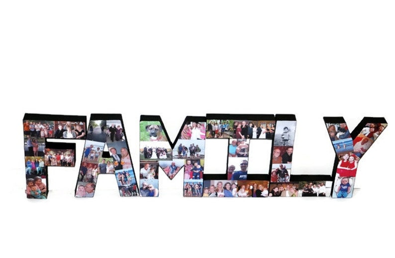 Family Photo Letter Collage Hand Painted With Photos of Your - Etsy