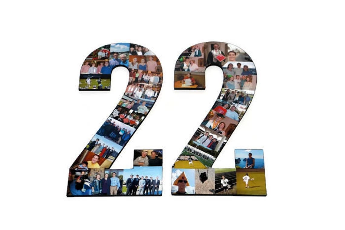 Number 22 Photo Number Collage Picture Frame College Sport - Etsy