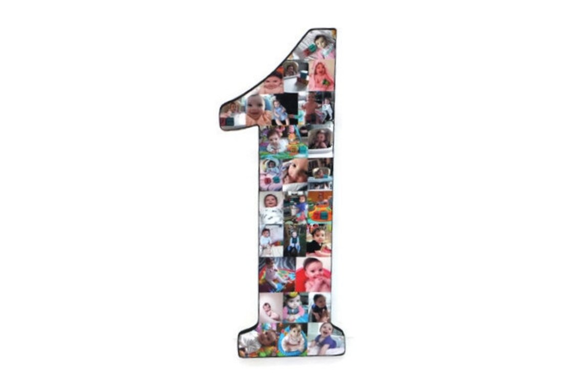 Number One 1 Baby's 1st First Birthday With Photos Number Collage One ...