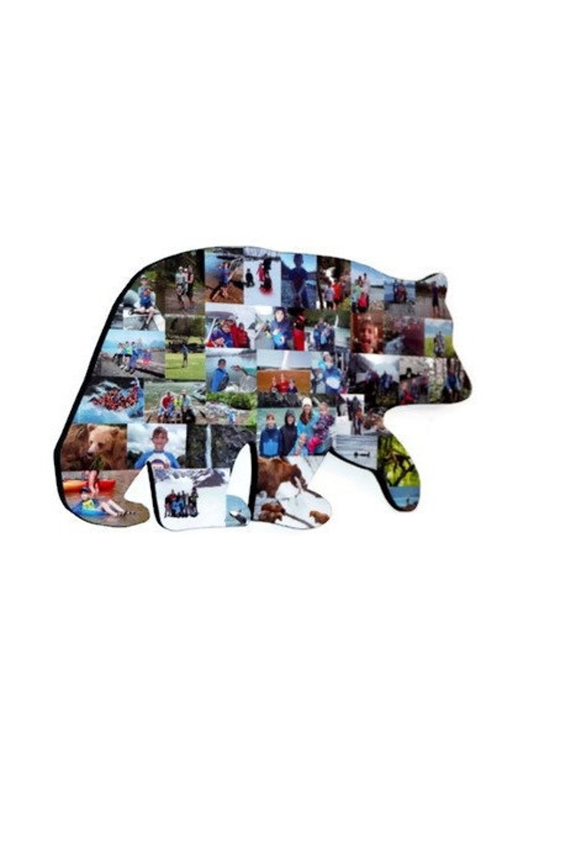 Bear Cut Out With Photos Bear Collage Hand Cut Bear Shape - Etsy
