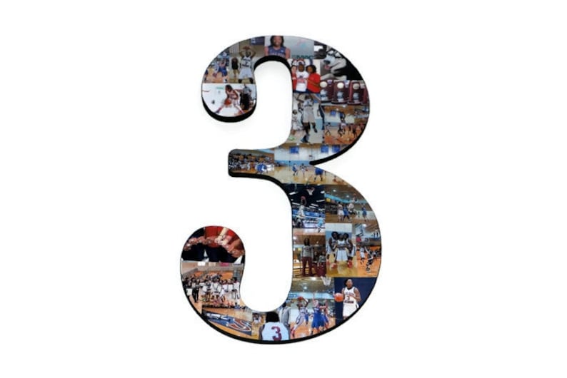 Number 3 Birthday Anniversary Number Photo Collage Huge 18" Greek ...