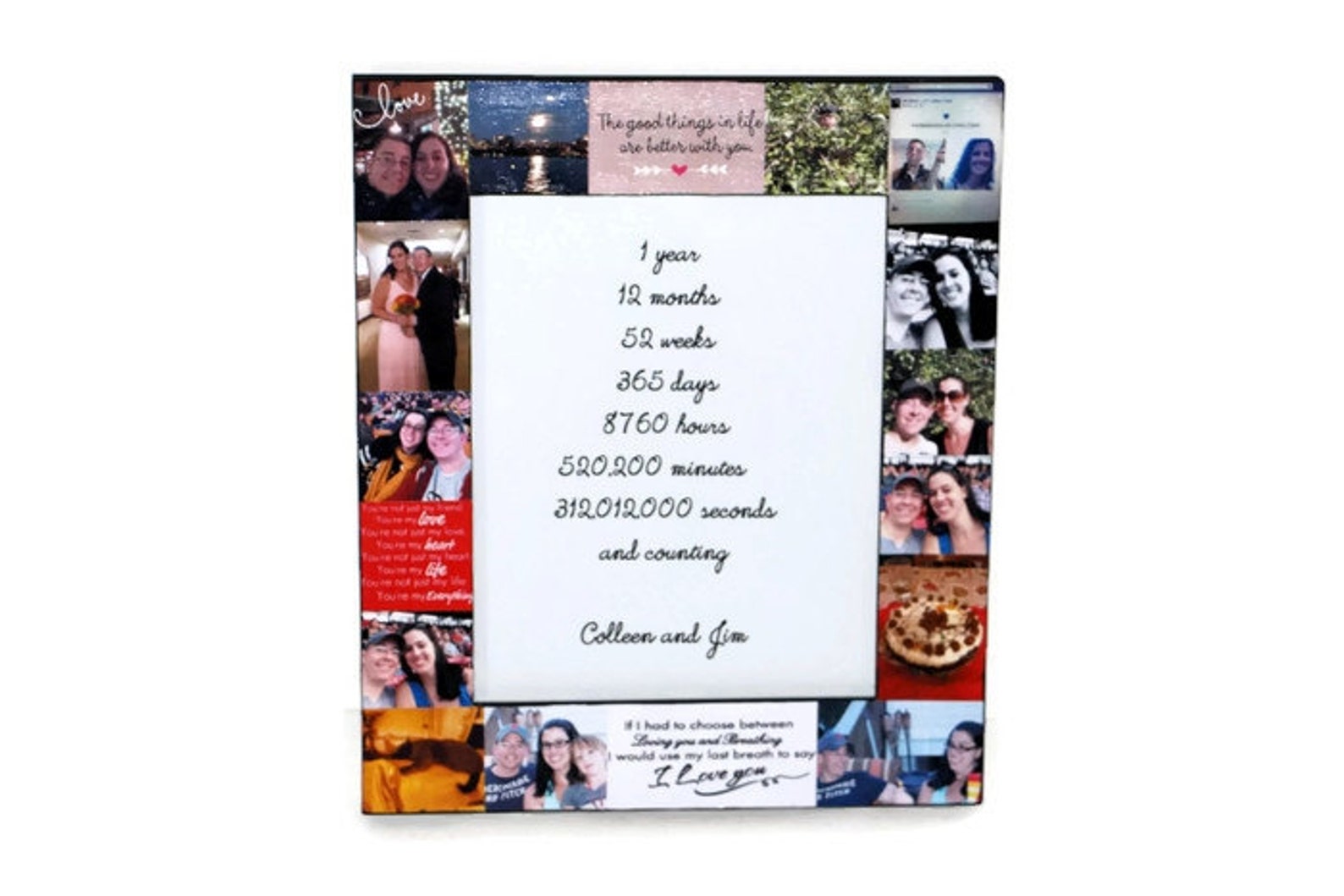 1 Year Anniversary Picture Frame Collage Personalized Gift - Etsy