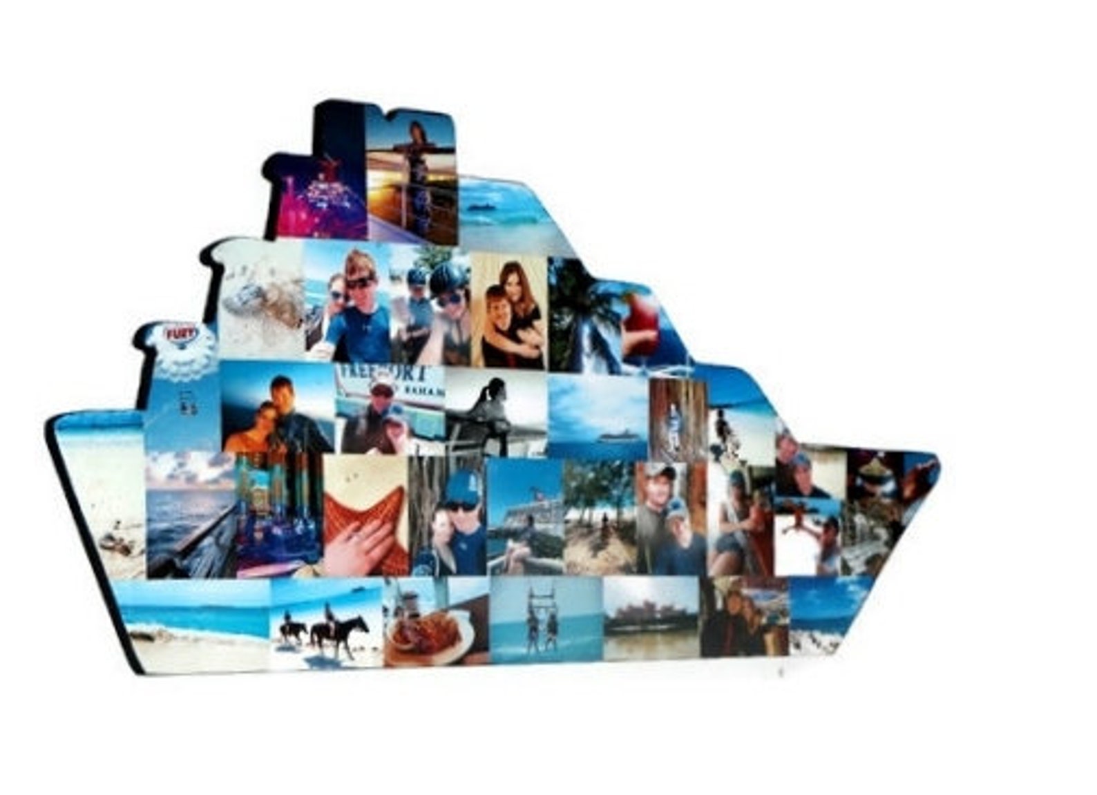 CRUISE SHIP Collage Wood Cut Out With Photos, Cruise Ship Vacation ...