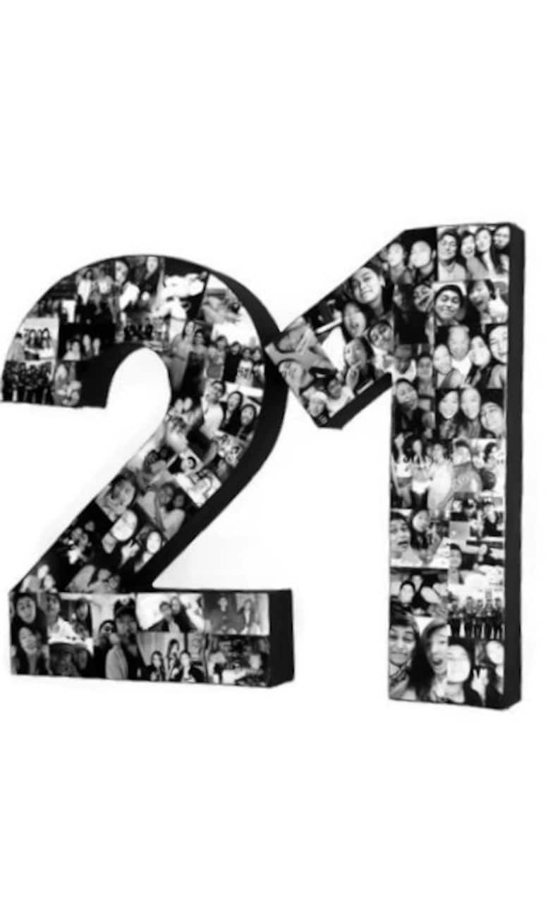 21st Birthday Anniversary Number 21 3D Photo Collage Two Digit - Etsy ...