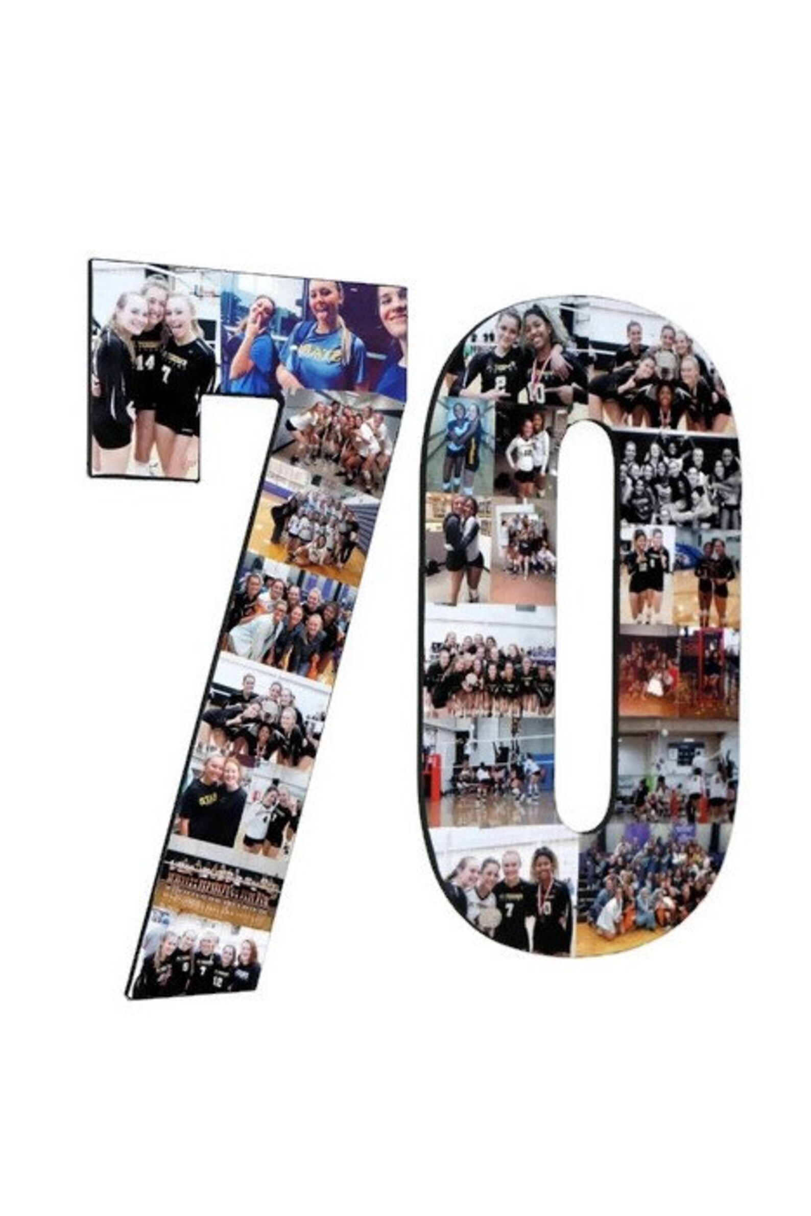 Number 70 Photo Number Collage Picture Frame College Sport 70th Wedding ...