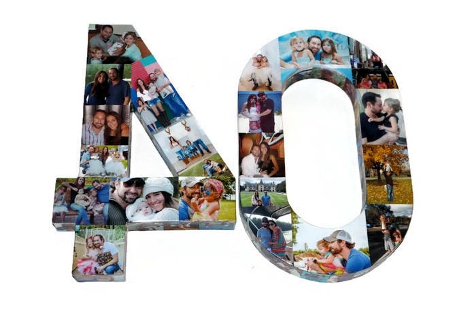40th Birthday NUMBER 40 40th Anniversary Forty Photo Collage - Etsy