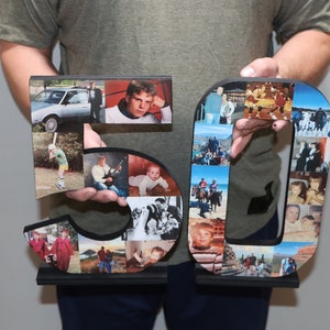 Large Photo Collage on Number, Birthday Number Collage, Number Photo ...