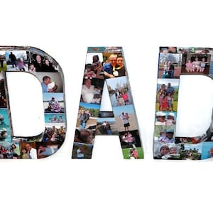 Custom Photo Letter the Word DAD 12" Paper Mache Father's Day Mother's ...