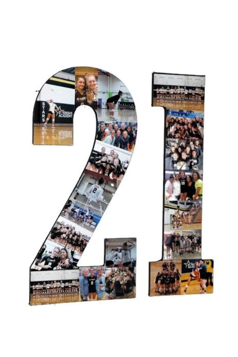 Number 21 Photo Number Collage Picture Frame College Sport - Etsy