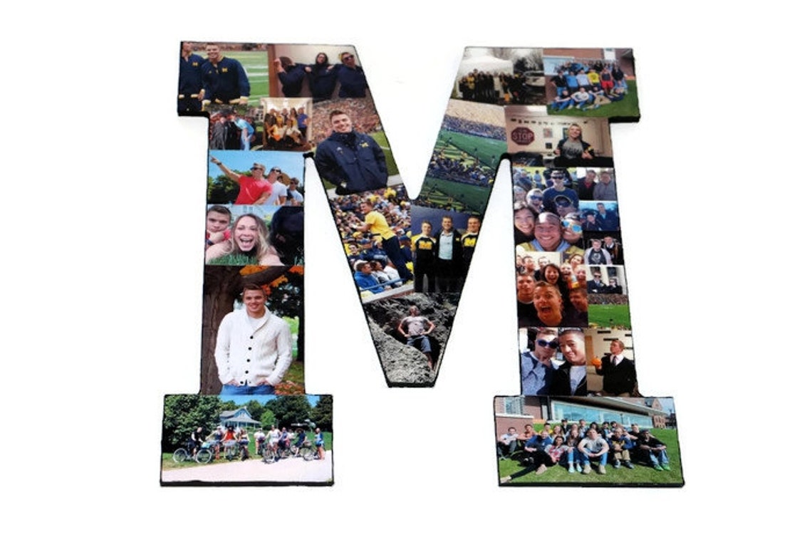Photo Collage Letter M Photo Collage frame Photo Collage | Etsy