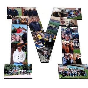 Photo Collage Letter M | Photo Collage Frame | Photo Collage Gift ...