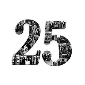 25th Anniversary, 25th Birthday Photo Collage Number, Number 25 With ...