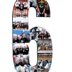 Number Photo Number Collage Picture Frame College Sport 6th Wedding ...