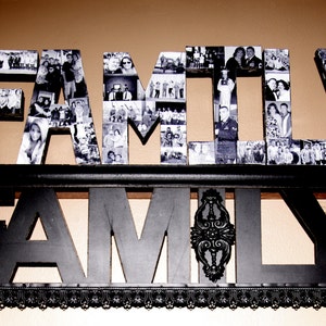 Family Photo Letter Collage Hand Painted With Photos of Your Family ...