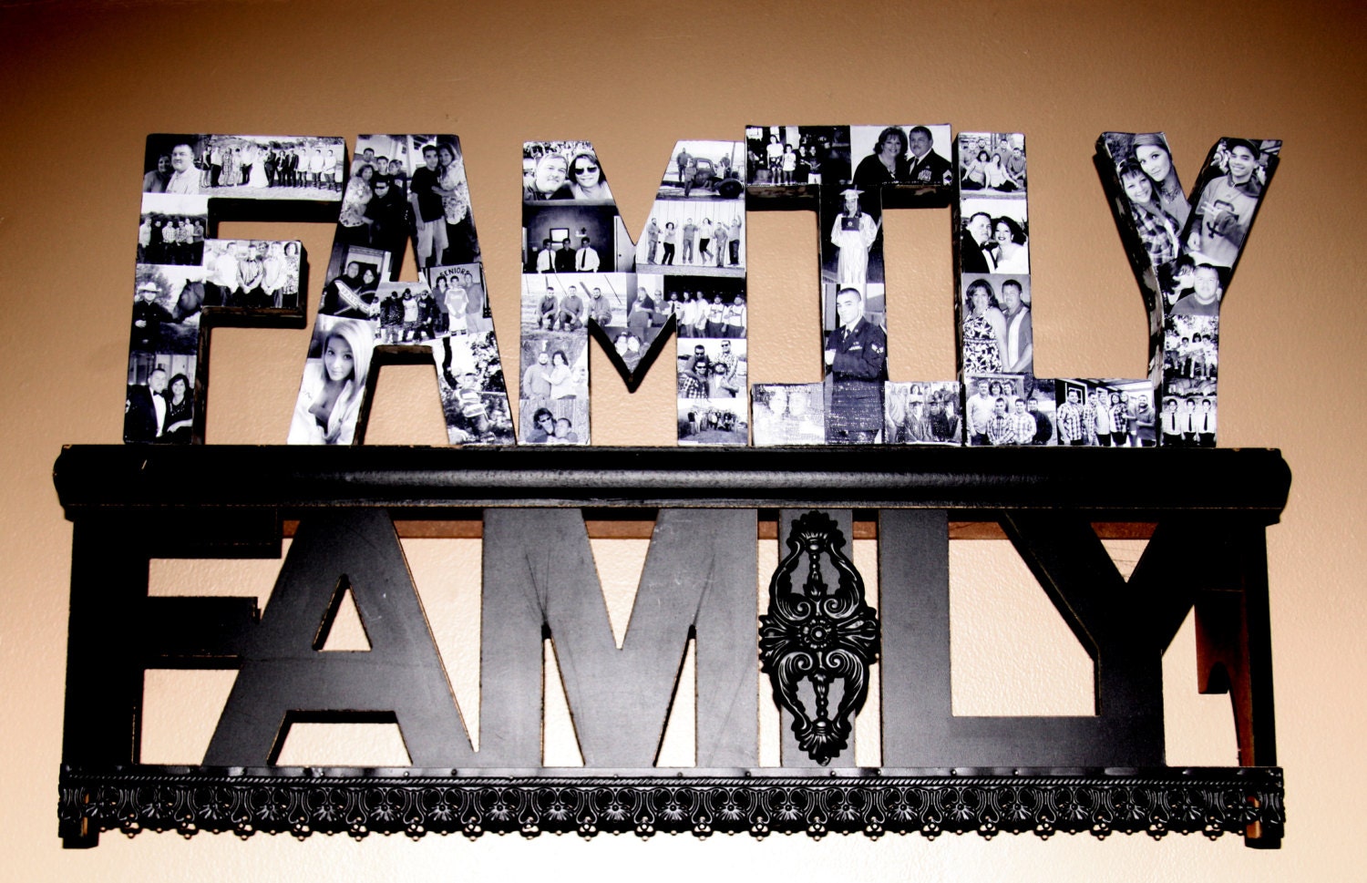 Family Photo Letter Collage Hand Painted With Photos of Your | Etsy