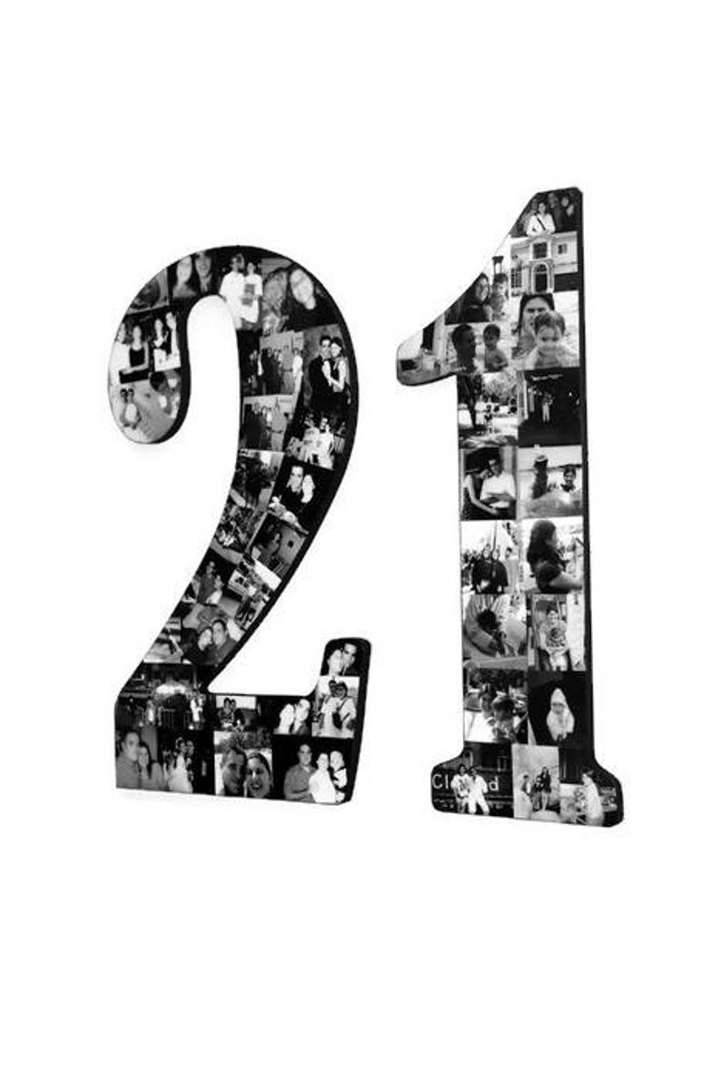 21st Birthday Photo Number Collage Number 21 Picture Frame - Etsy