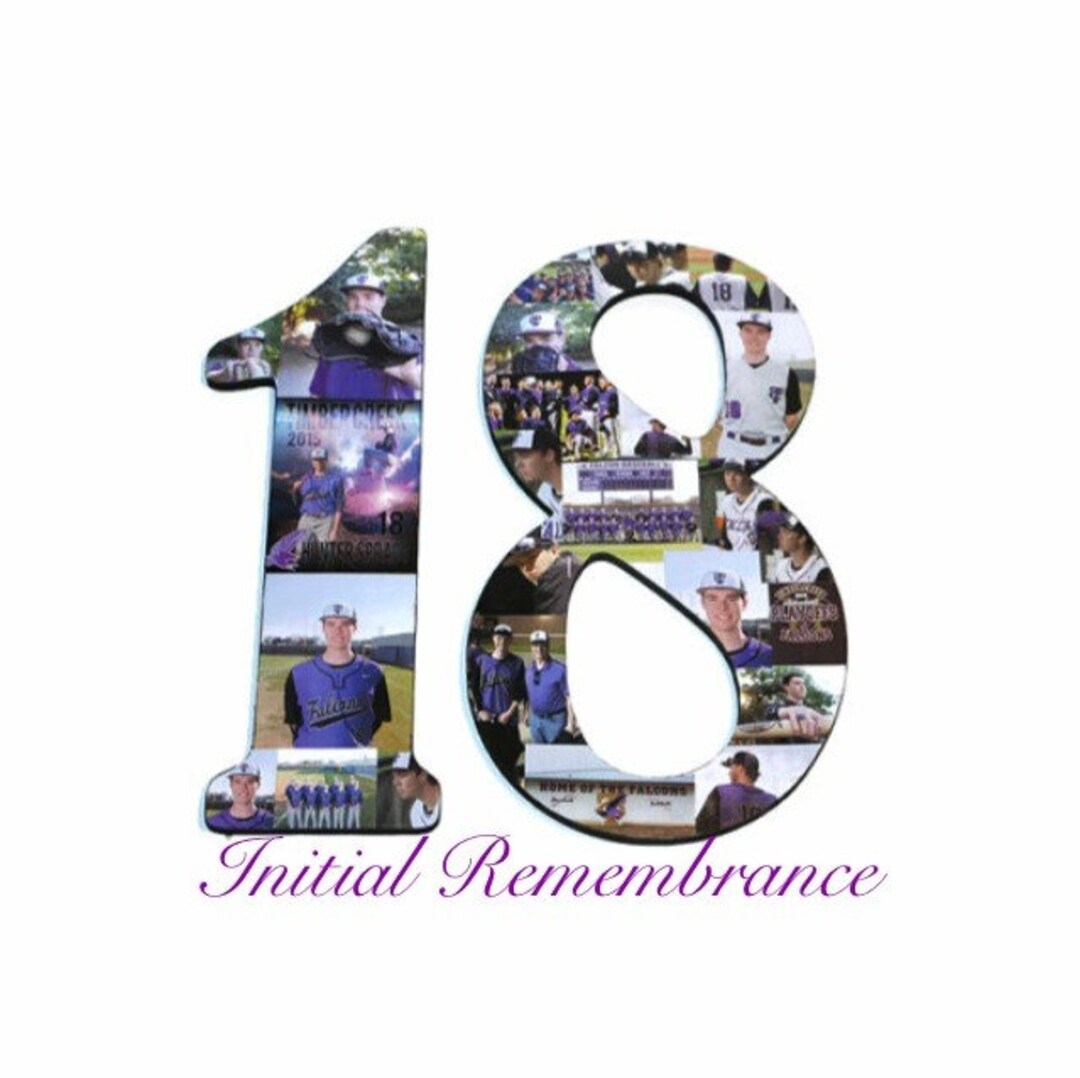 18 Number Photo Collage Huge 18" Double Digit Birthday 10th, 20th, 50 ...