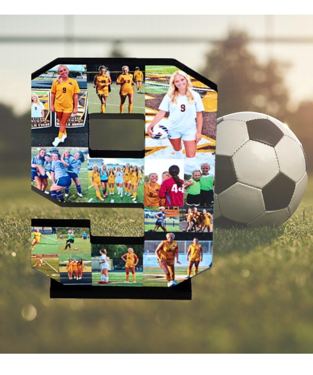 Block Jersey Number With Photos Number 9 Nine Collage 9th Wedding ...