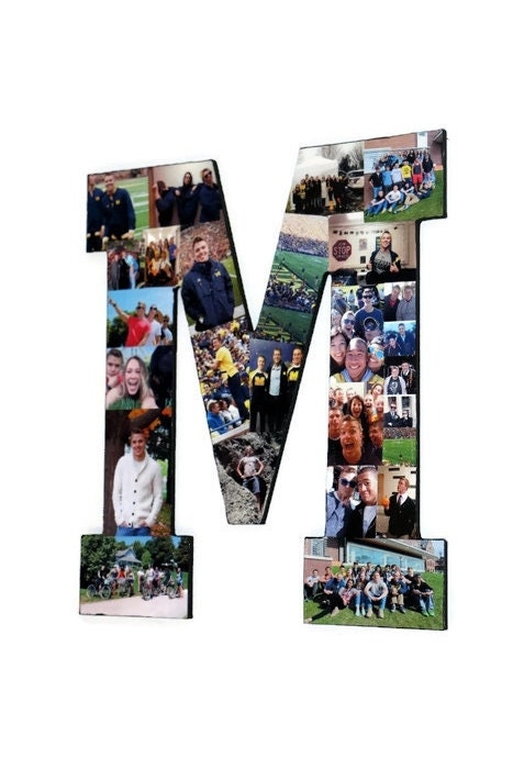 Photo Collage Letter M Photo Collage frame Photo Collage | Etsy