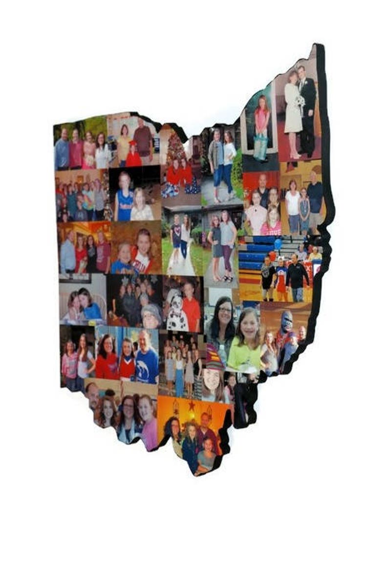 OHIO Ohio State Photo Collage on Wood Wooden State Cut Out | Etsy
