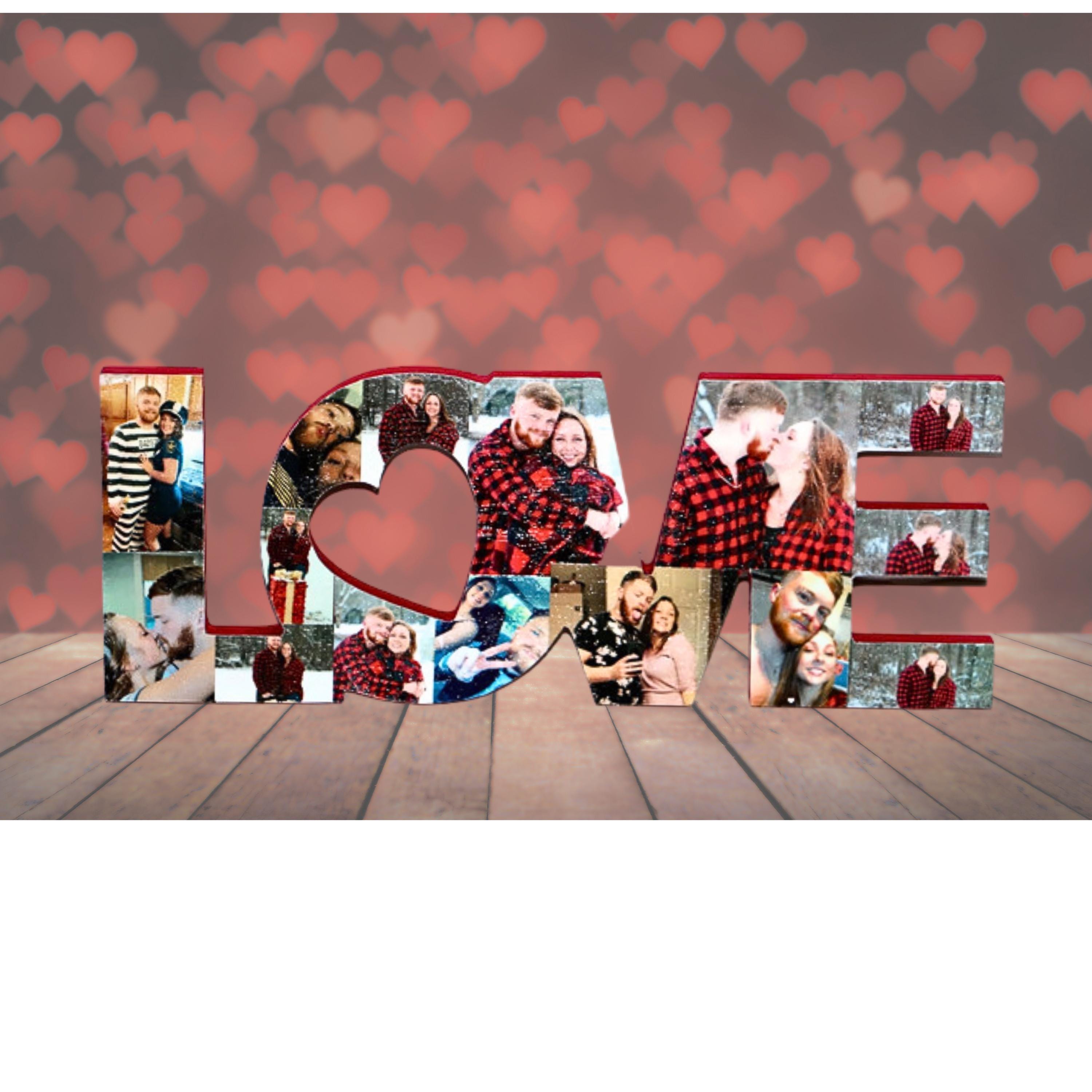 Wooden LOVE Collage, Word LOVE Picture Collage, Love Photo Collage - Etsy