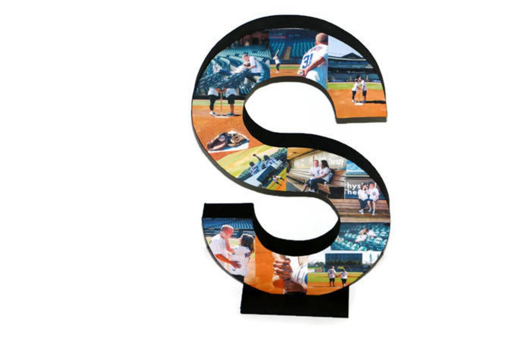 Letter S Collage With Photos Wedding Gift for Couple Last Name Initial ...