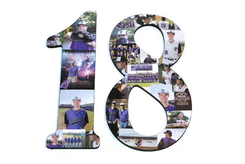 18 Number Photo Collage Huge 18 Double Digit Birthday - Etsy UK