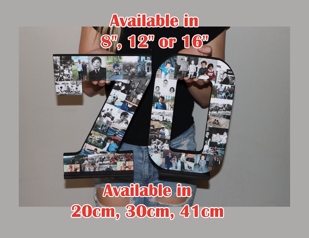 Large Photo Collage on Number, Birthday Number Collage, Number Photo ...