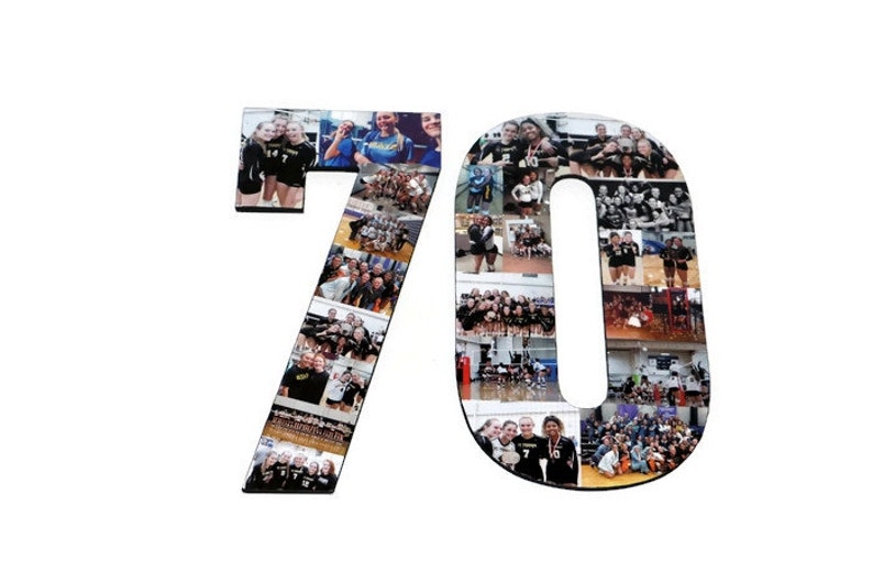 Number 70 Photo Number Collage Picture Frame College Sport 70th Wedding ...